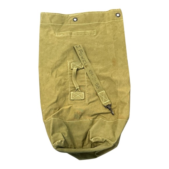 Bags | Vintage Wwii Ww2 Era Usn Us Navy Canvas Green Named Sea Bag ...